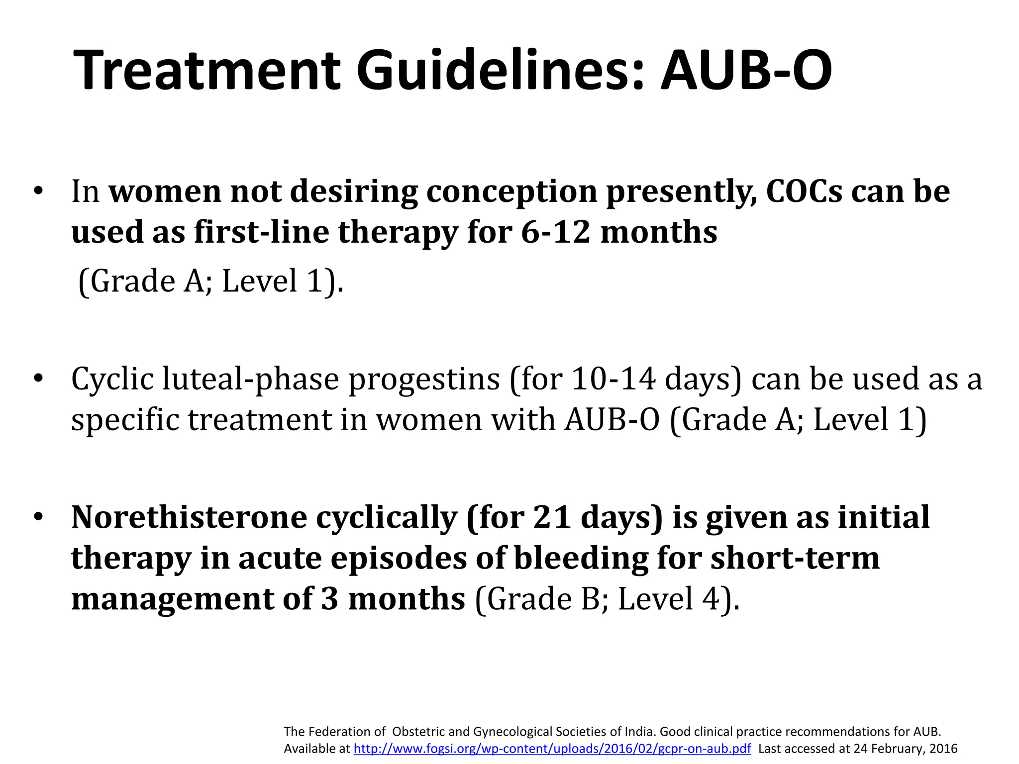 Insight AUB Management Guidelines on AUB in Reproductive Period | PPTX