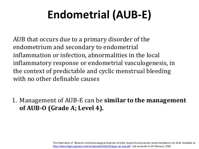 Insight AUB Management Guidelines on AUB in Reproductive Period