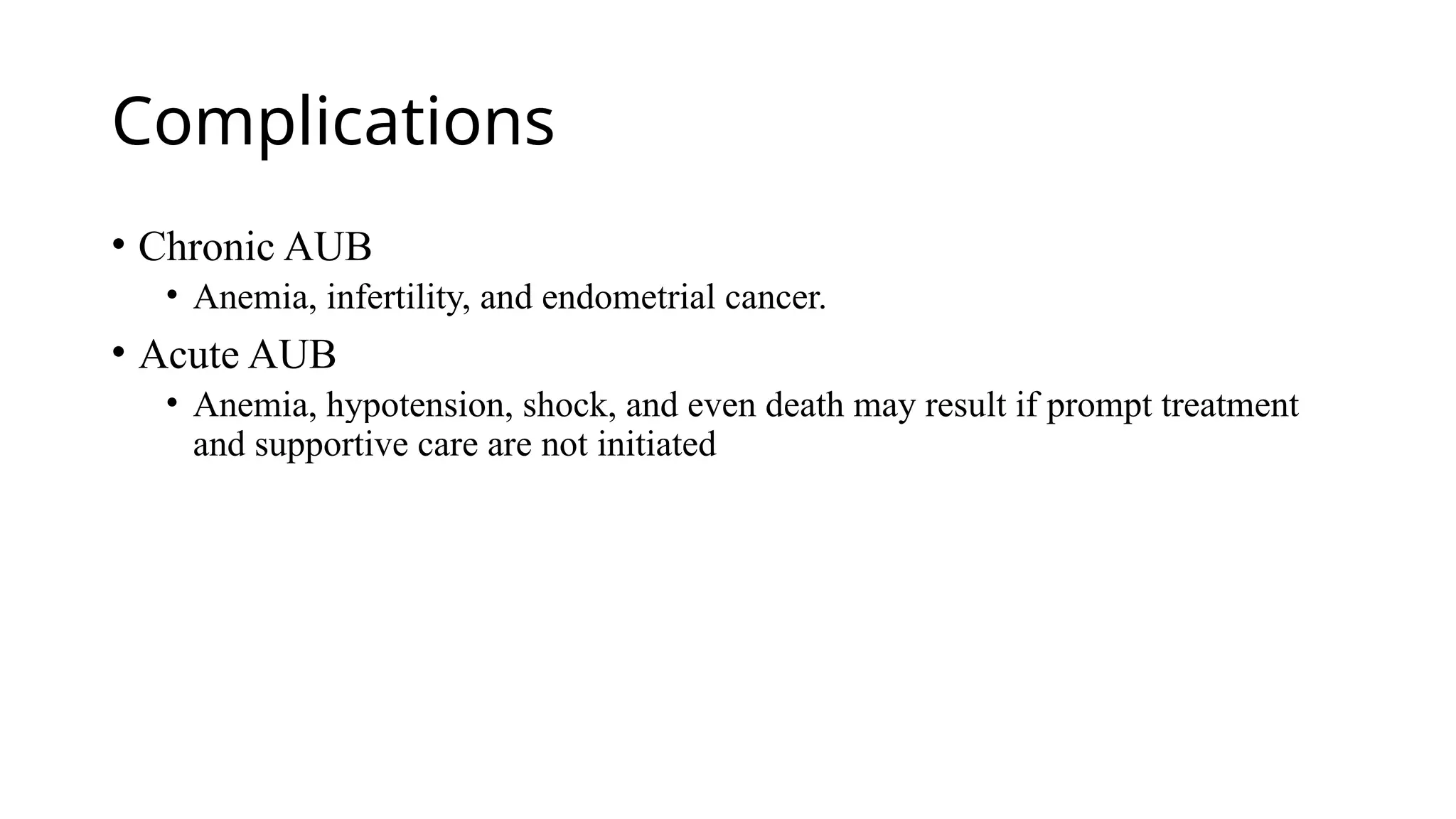 management of abnormal uterine bleeding. | PPTX