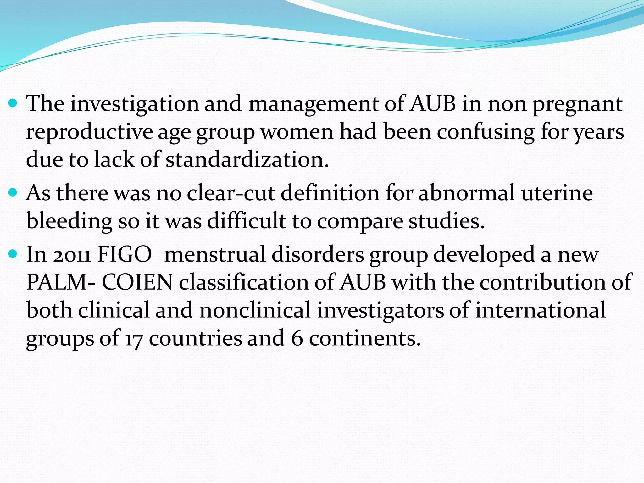AUB in reproductive age group women | PPTX