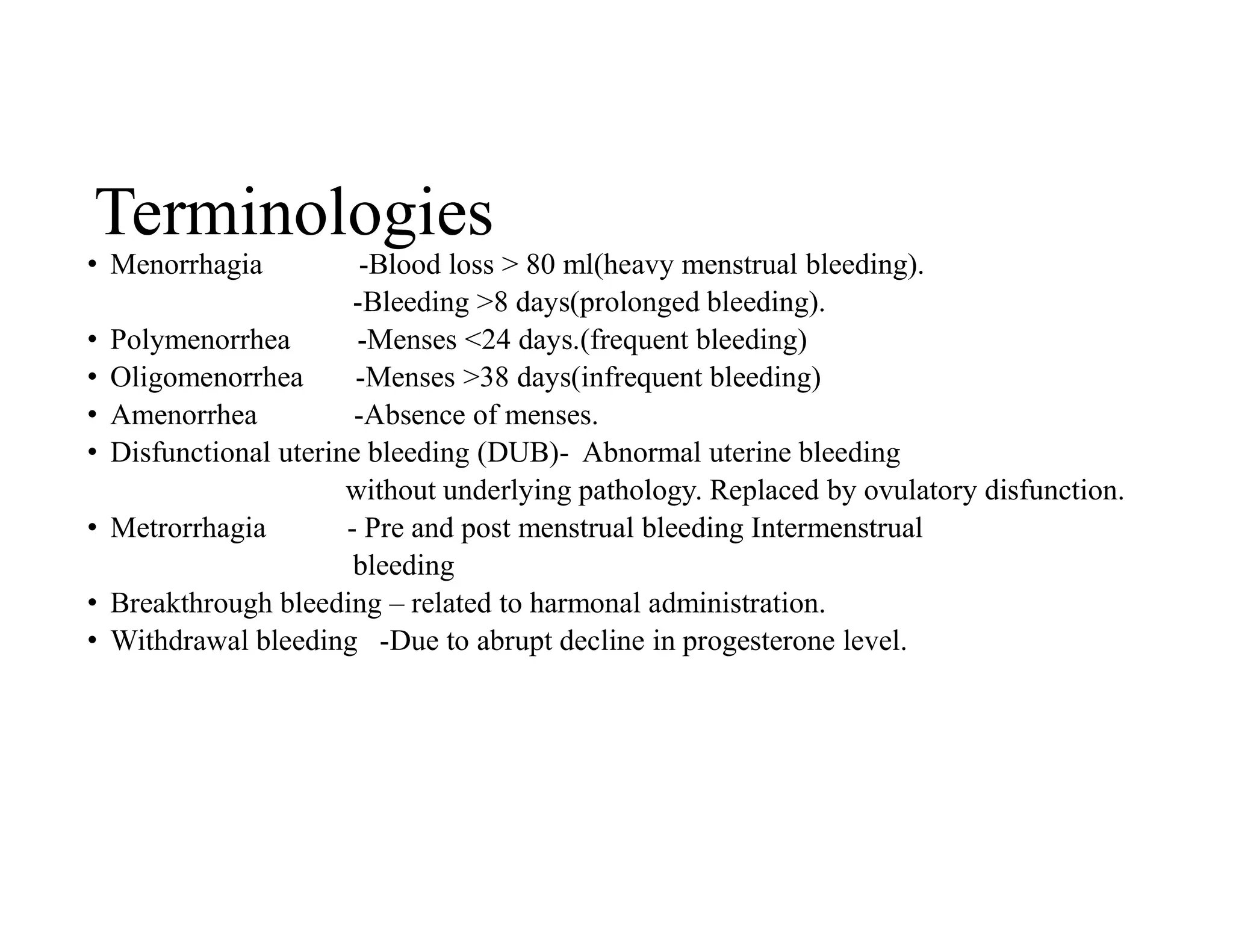 Abnormal uterine bleeding Presentation * | PDF