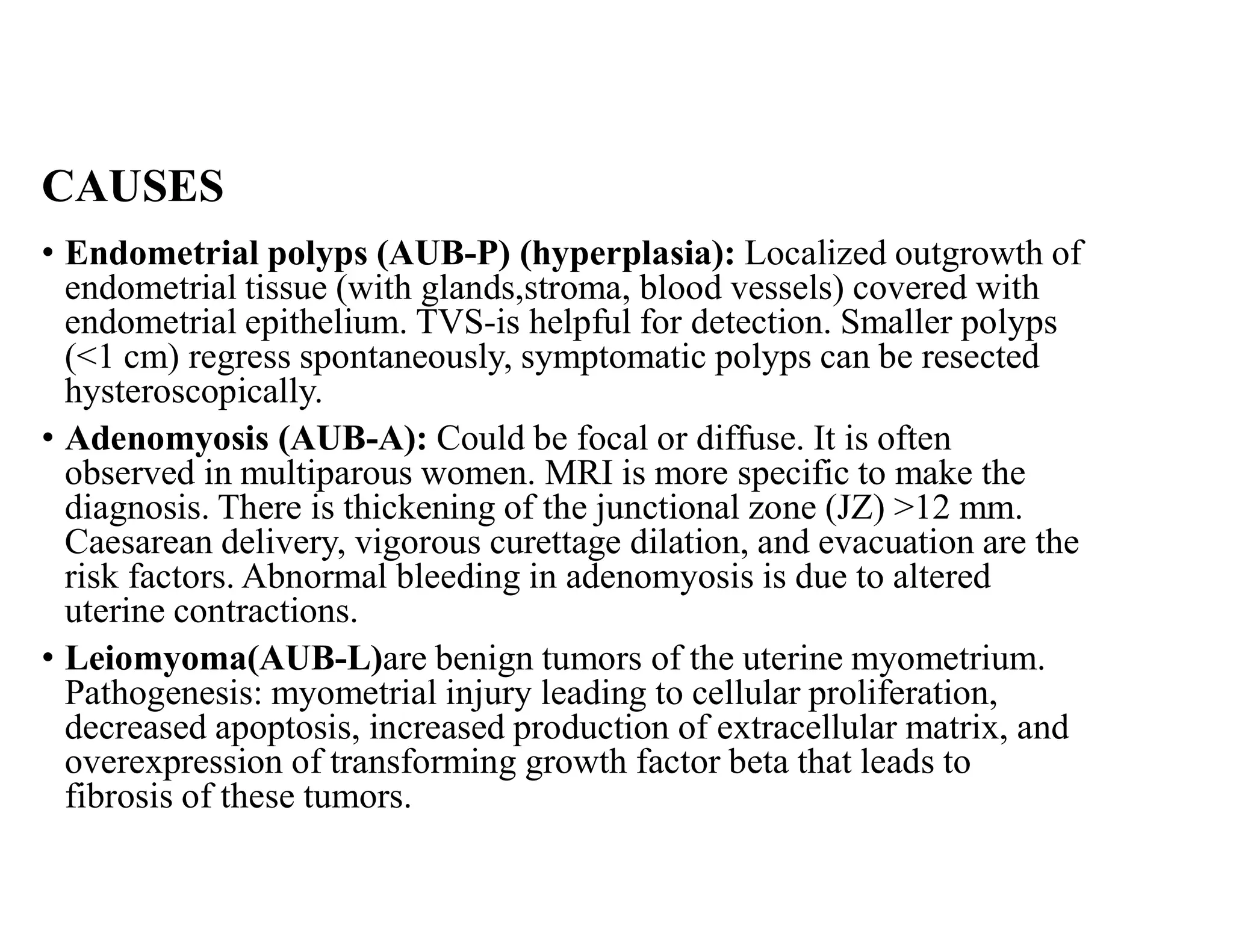 Abnormal uterine bleeding Presentation * | PDF