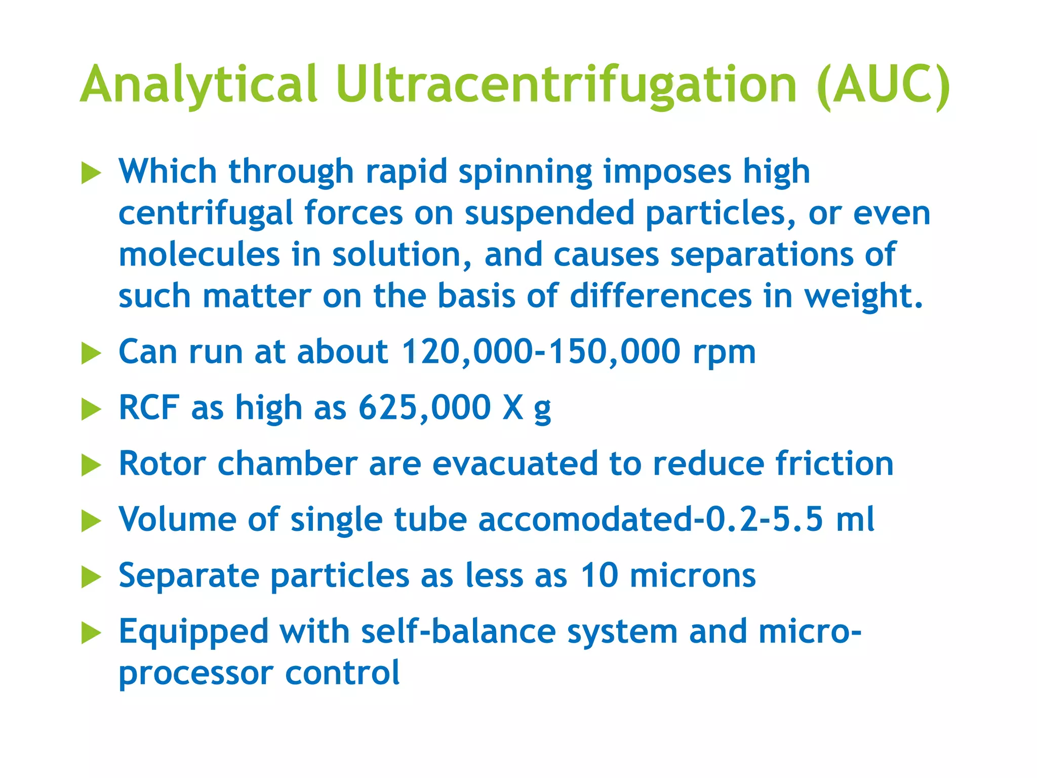 Analytical Ultracentrifugation | PPTX