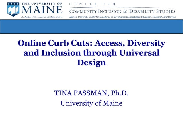 Online Curb Cuts - AUCD Presentation | PPTX | Web Development | Internet