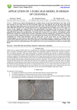 APPLICATION OF 1-D HEC-RAS MODEL IN DESIGN OF CHANNELS | PDF
