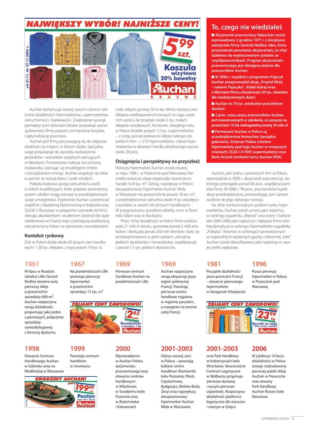 Case study marki Auchan z Albumu Superbrands Polska 2006 | PDF