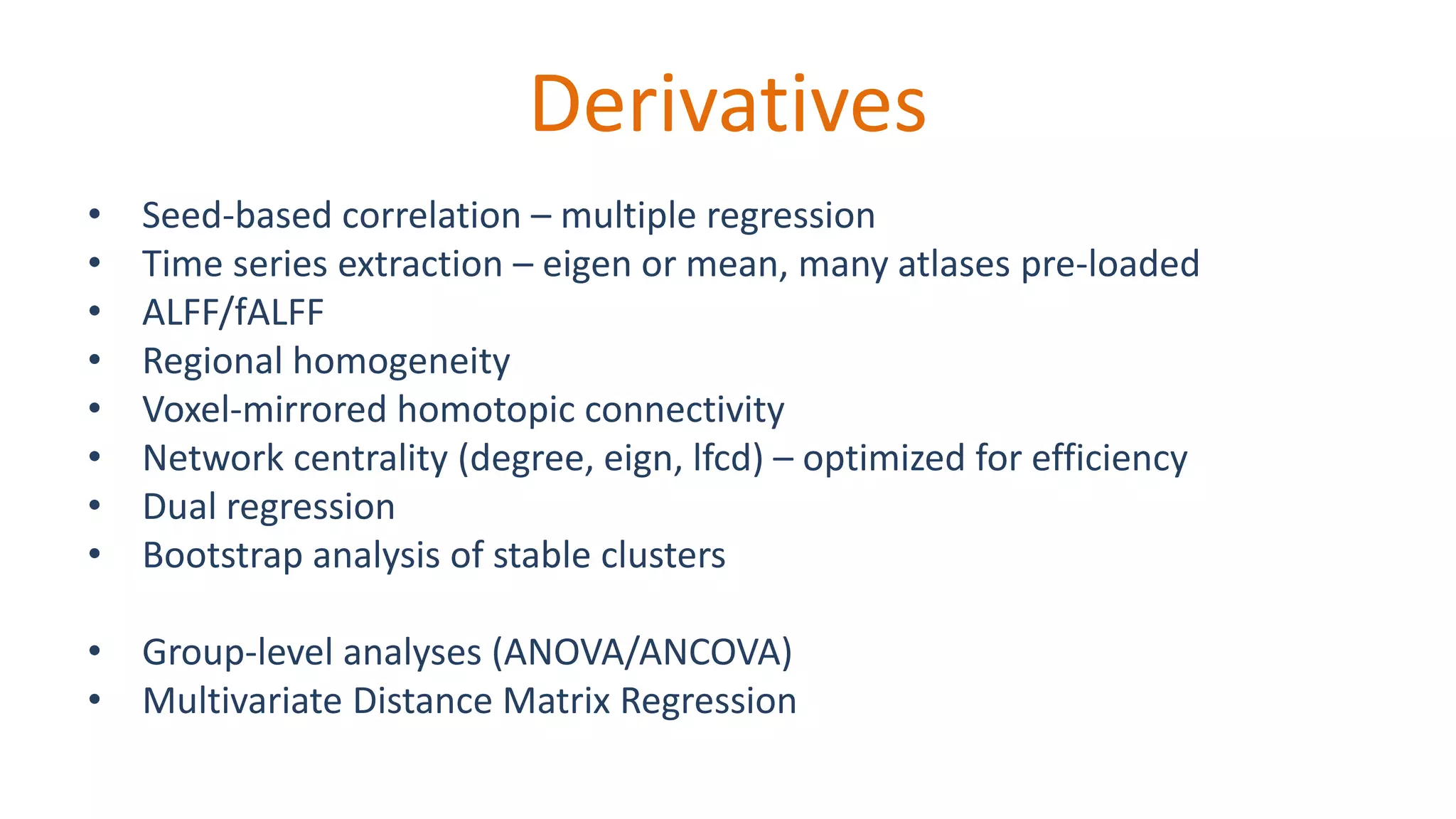 Introduction to resting state fMRI preprocessing and analysis | PPTX