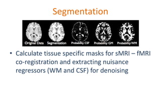 Introduction to resting state fMRI preprocessing and analysis | PPTX
