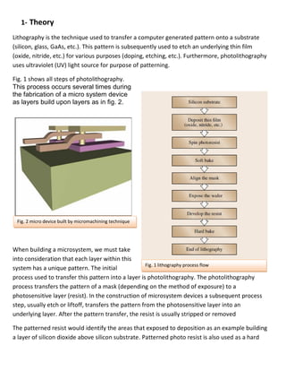 photo lithography for MEMS and developing micro-structures | PDF