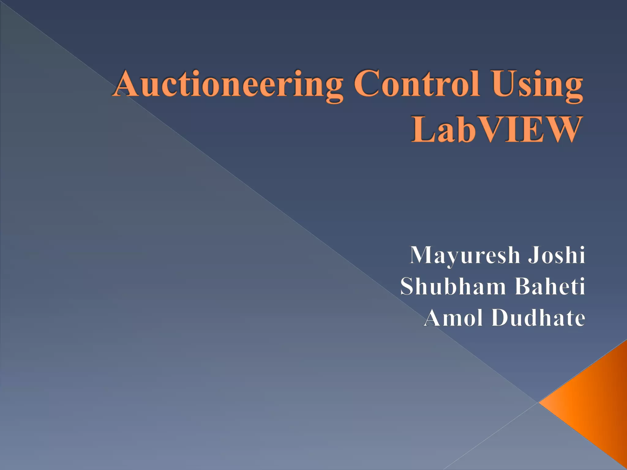 Auctioneering Control For Temperature Using LabVIEW. | PPTX
