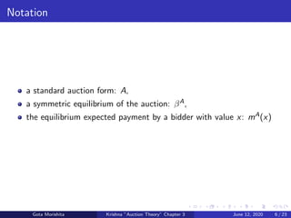 Auction Theory By Krishna | The Revenue Equivalence Principle | PDF