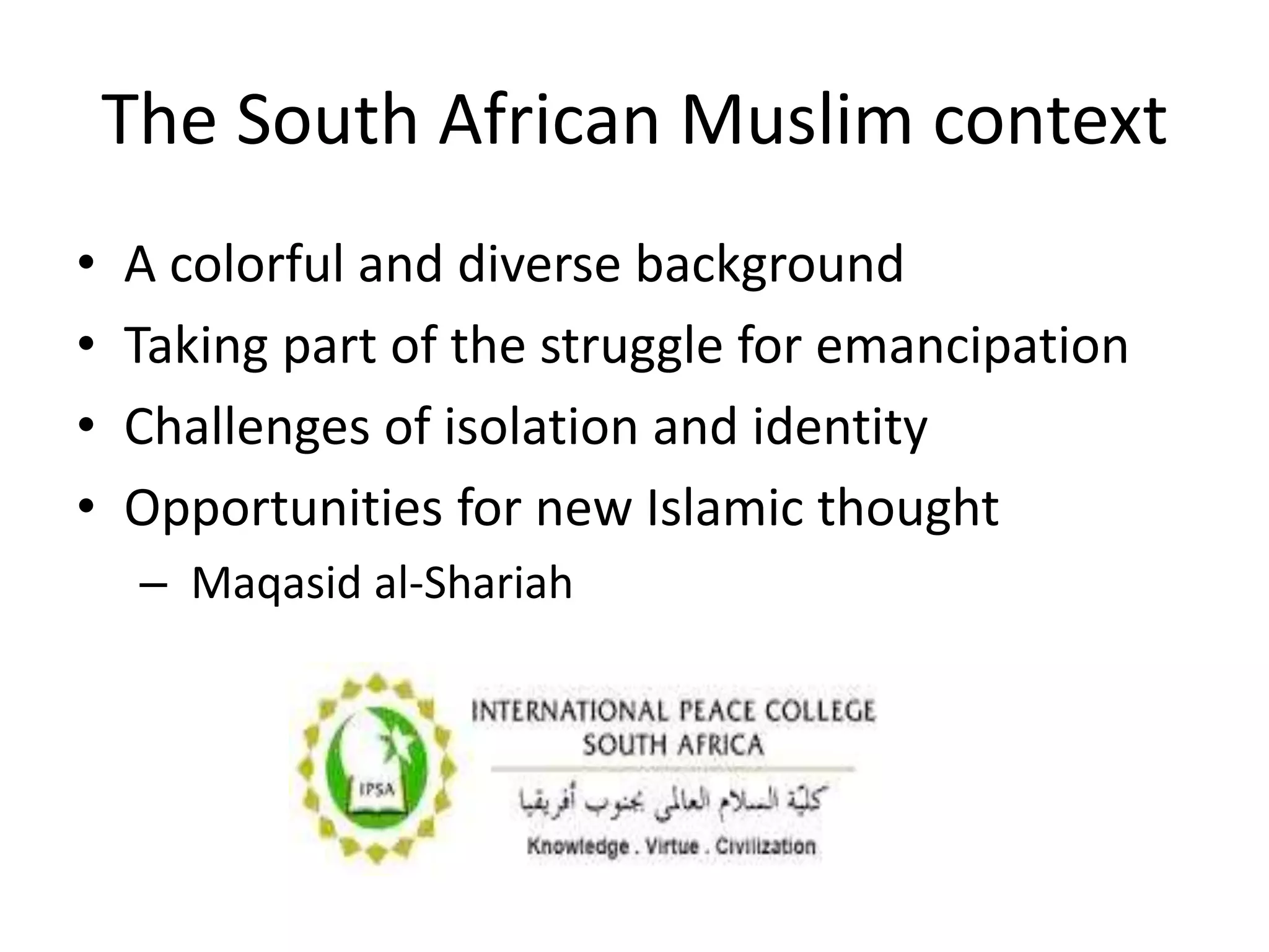 The role of Muslim minorities in re-building the Islamic Civilisation ...