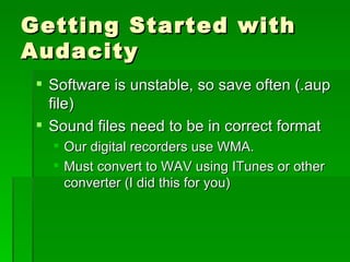 Audacity | PPT | Digital Audio | Computer Software and Applications