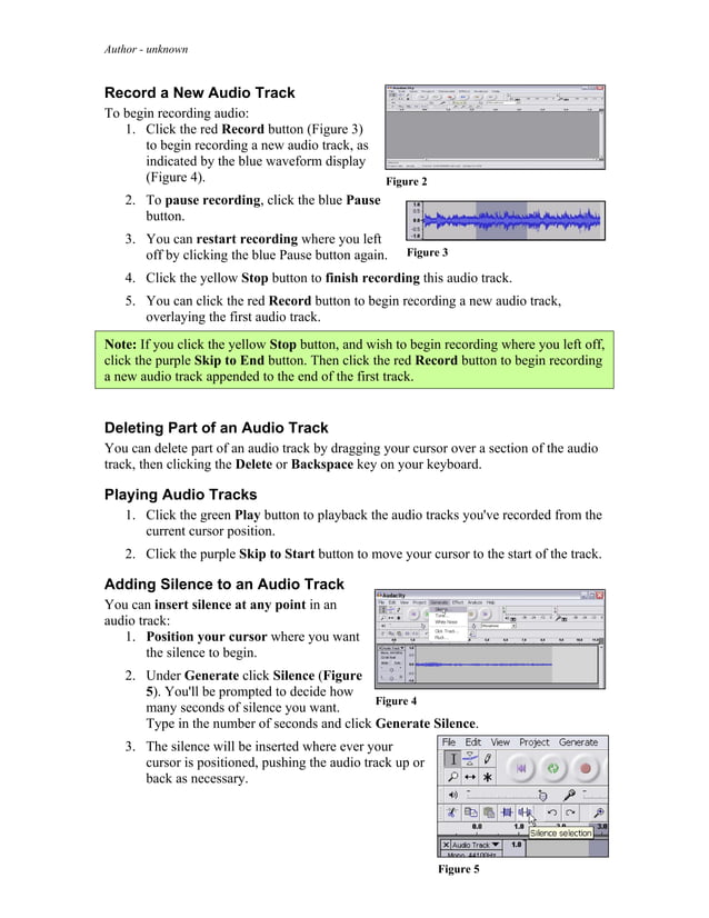 Using Audacity To Record And Edit Audio Files Pdf
