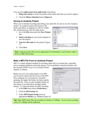 Using Audacity to Record and Edit Audio Files | DOC | Digital Audio | Computer Software and ...