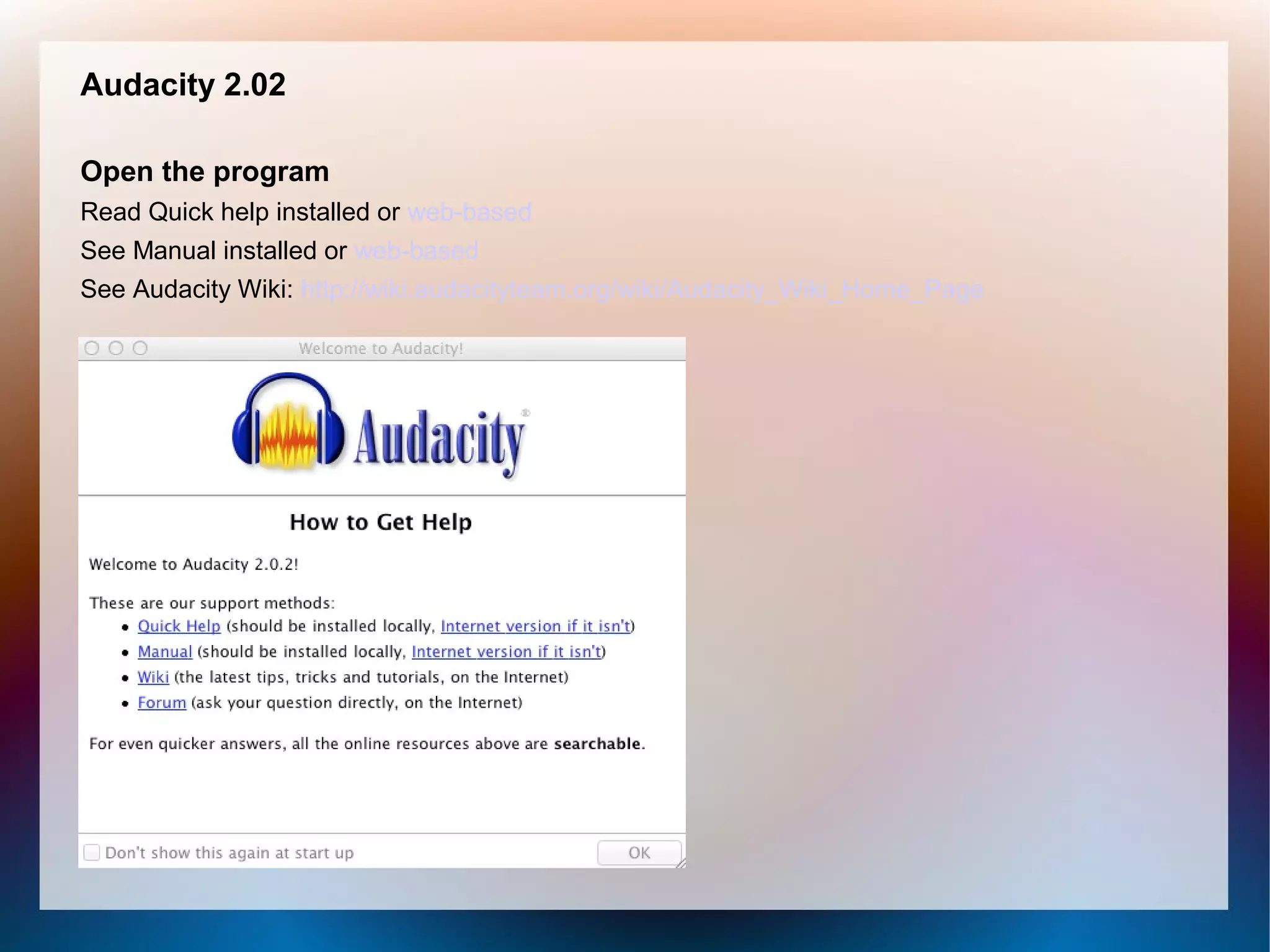 Audacity introduction | PPT
