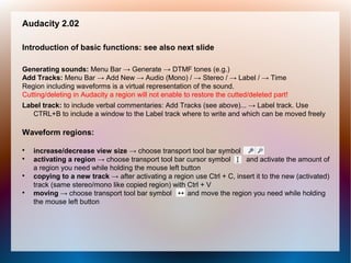 Audacity introduction | PPT