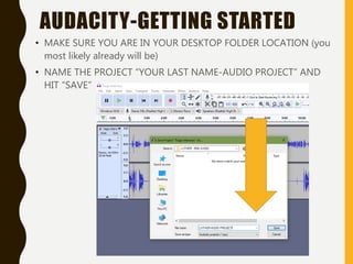 WCC Audacity 101 getting started powerpoint (importing raw audio interview) LUTHER | PPTX ...