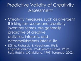 Audacity of creativity assessment | PPTX