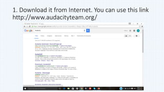 Audacity tutorial | PPT