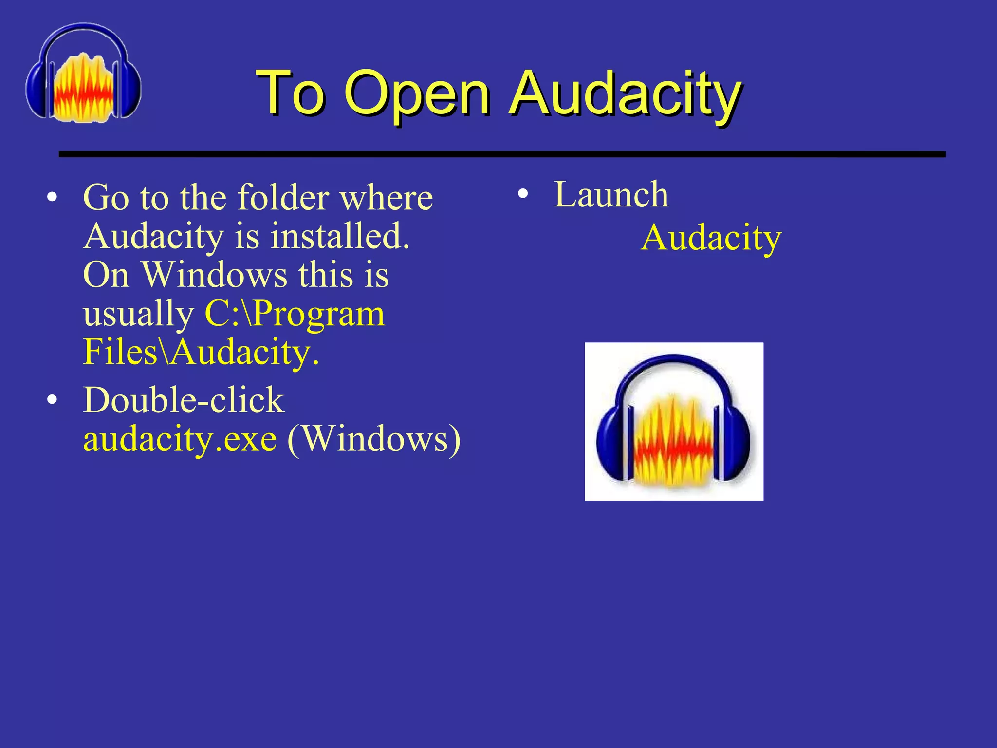 Audacity tutorial powerpoint | PPT