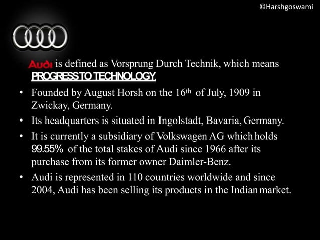 Audi | PPTX | Automotive Industry | Industries