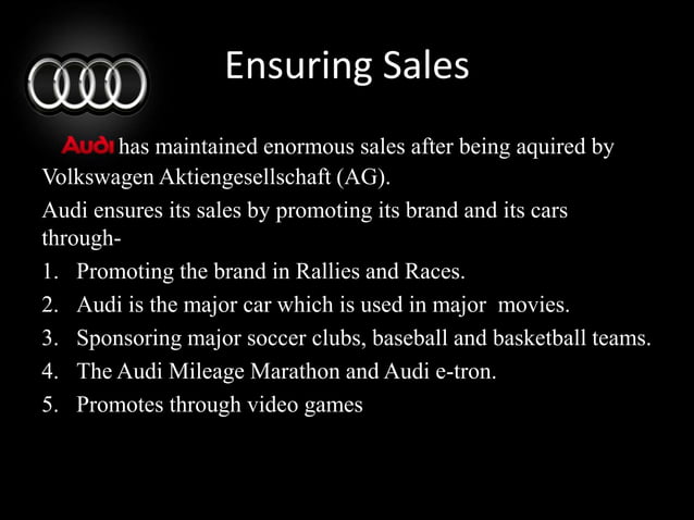 Audi | PPTX | Automotive Industry | Industries