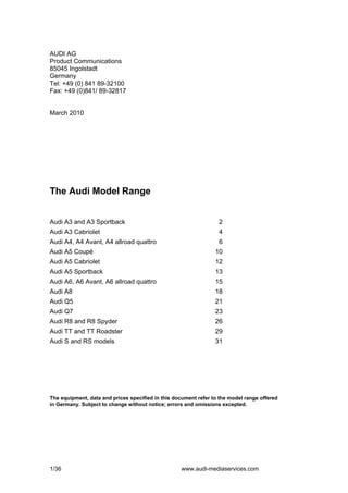 Audi R & RS | PDF