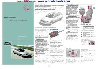 Audi a4 quick reference guide diagram user manual | PDF