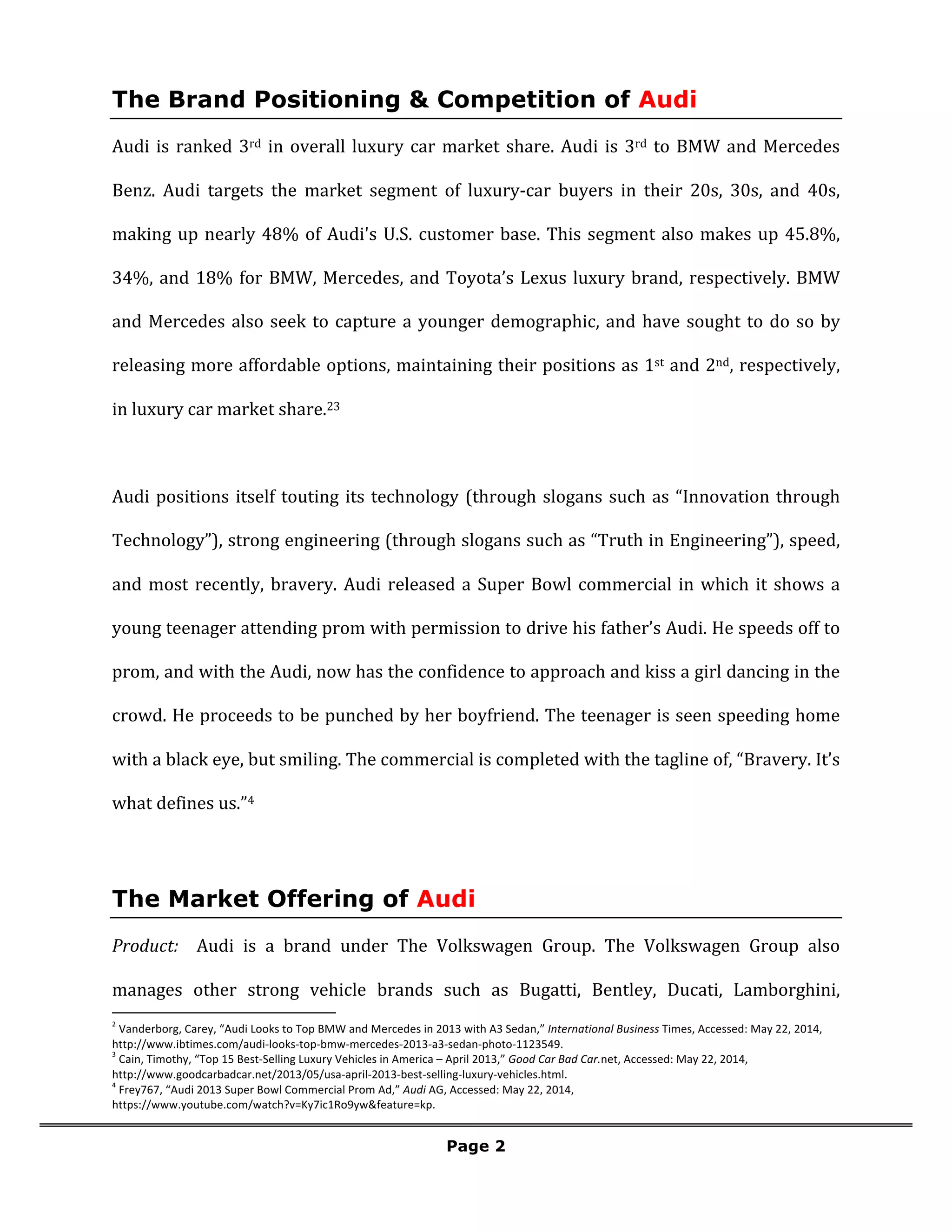 Audi Brand Strategy Evaluation | PDF