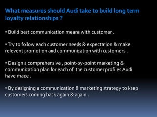 Audi case study | PPTX | Marketing and Advertising | Business