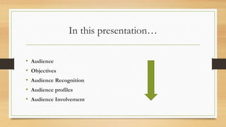 Audience recognition and involvement | PPT