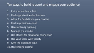 Audience Rapport news- issue for reading | PPT