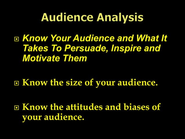 Audience analysis | PPT