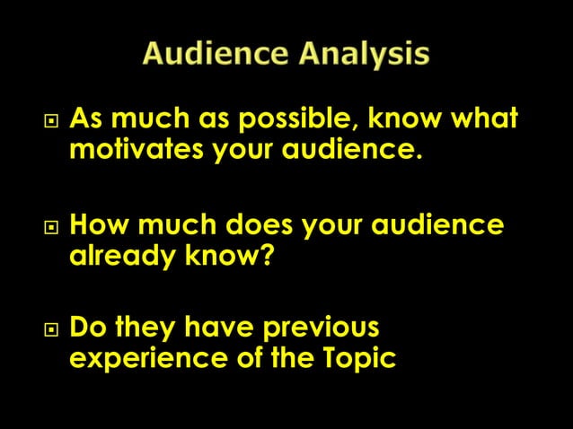 Audience analysis | PPT