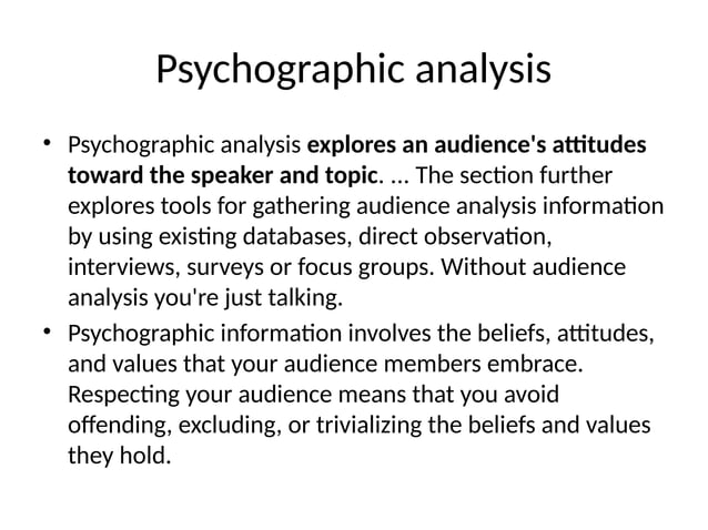AUDIENCE ANALYSIS.pptx . . . . . . . . . | PPT