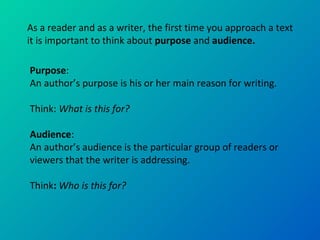 Audience and Purpose | PPT