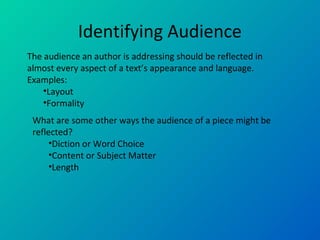 Audience and Purpose | PPT
