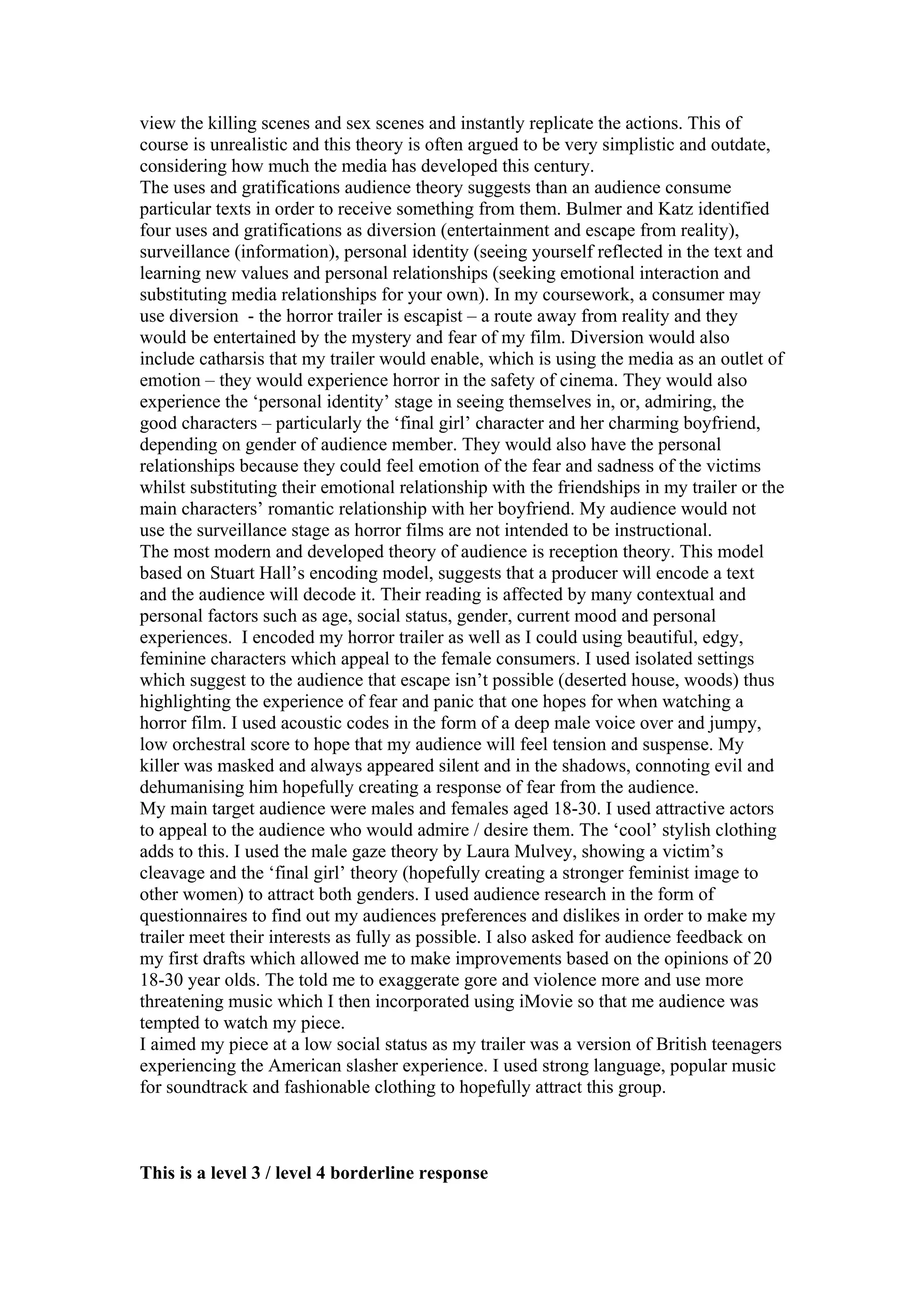 Audience Essay examples | PPT