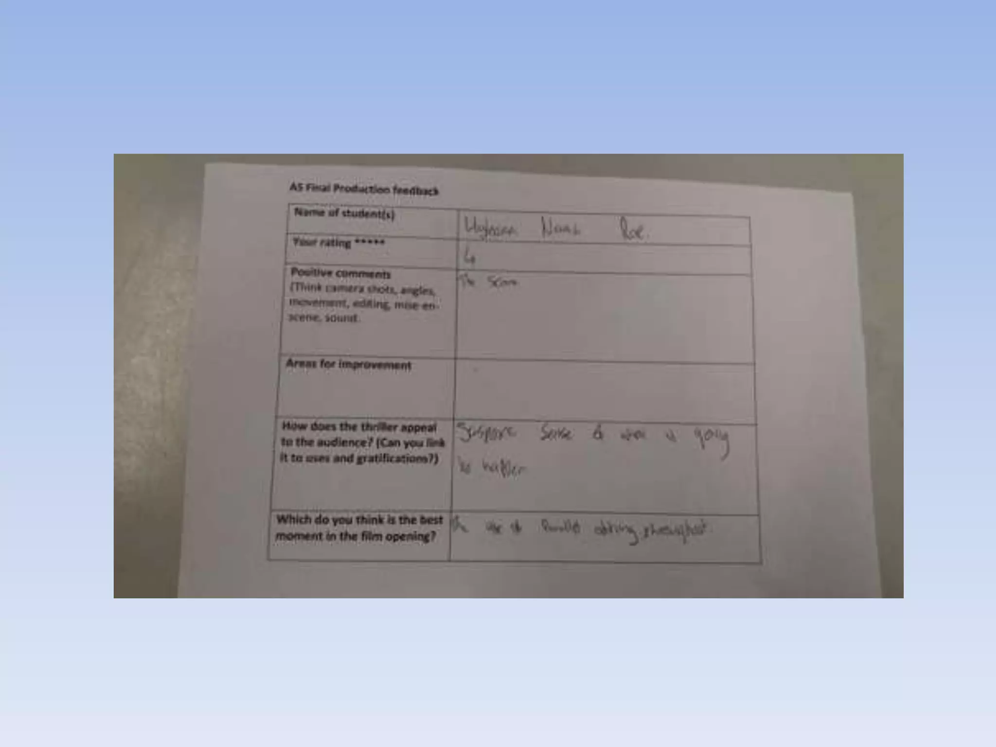 Audience feedback | PPTX
