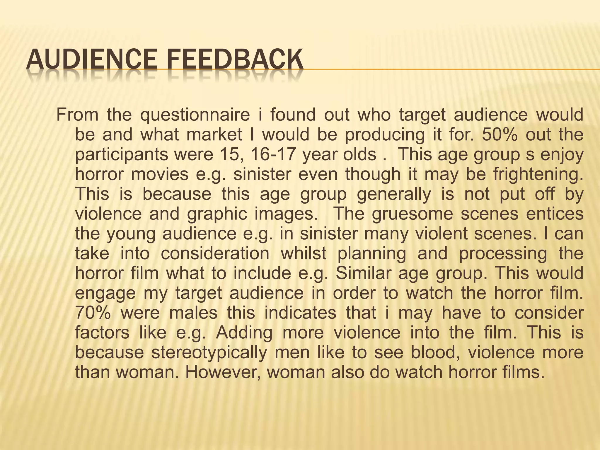 Audience feedback | PPTX | Social Networking | Internet