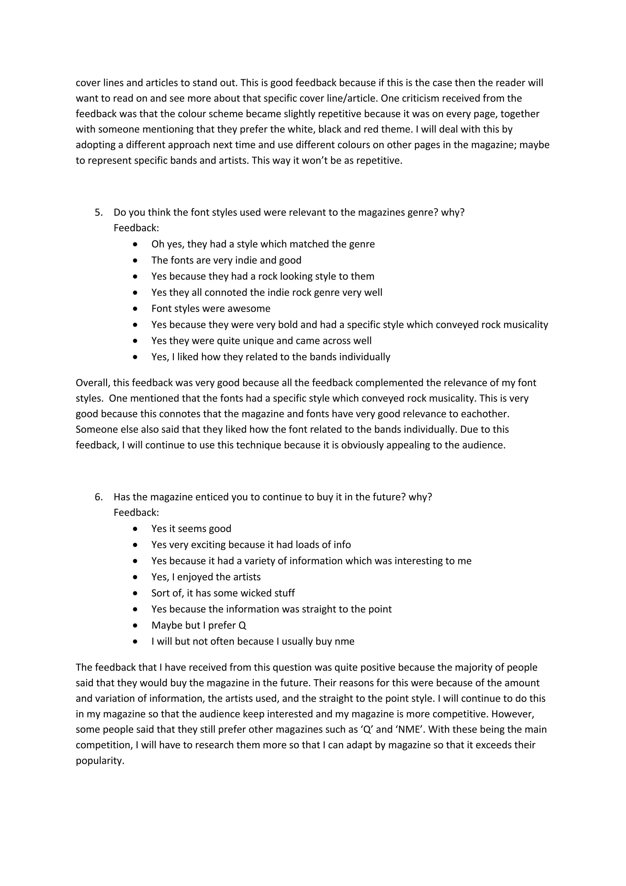 Audience feedback -evaluation | PDF