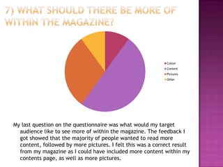 Audience feedback and conclusions from finished magazine pages. | PPTX
