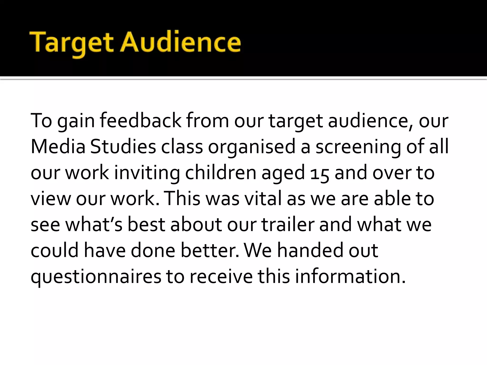 Audience feedback evaluation | PPT