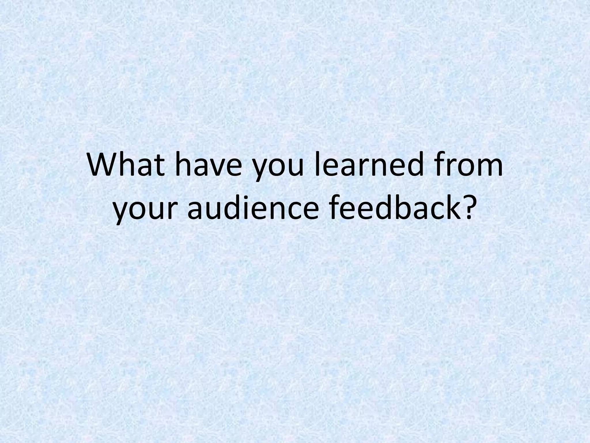 Audience feedback evaluation | PPTX