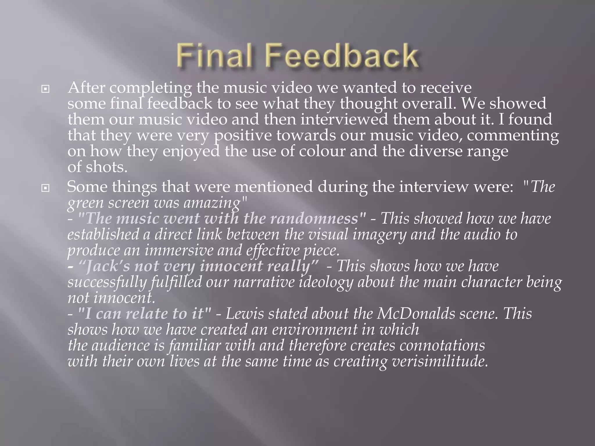 Audience feedback presentation | PPTX