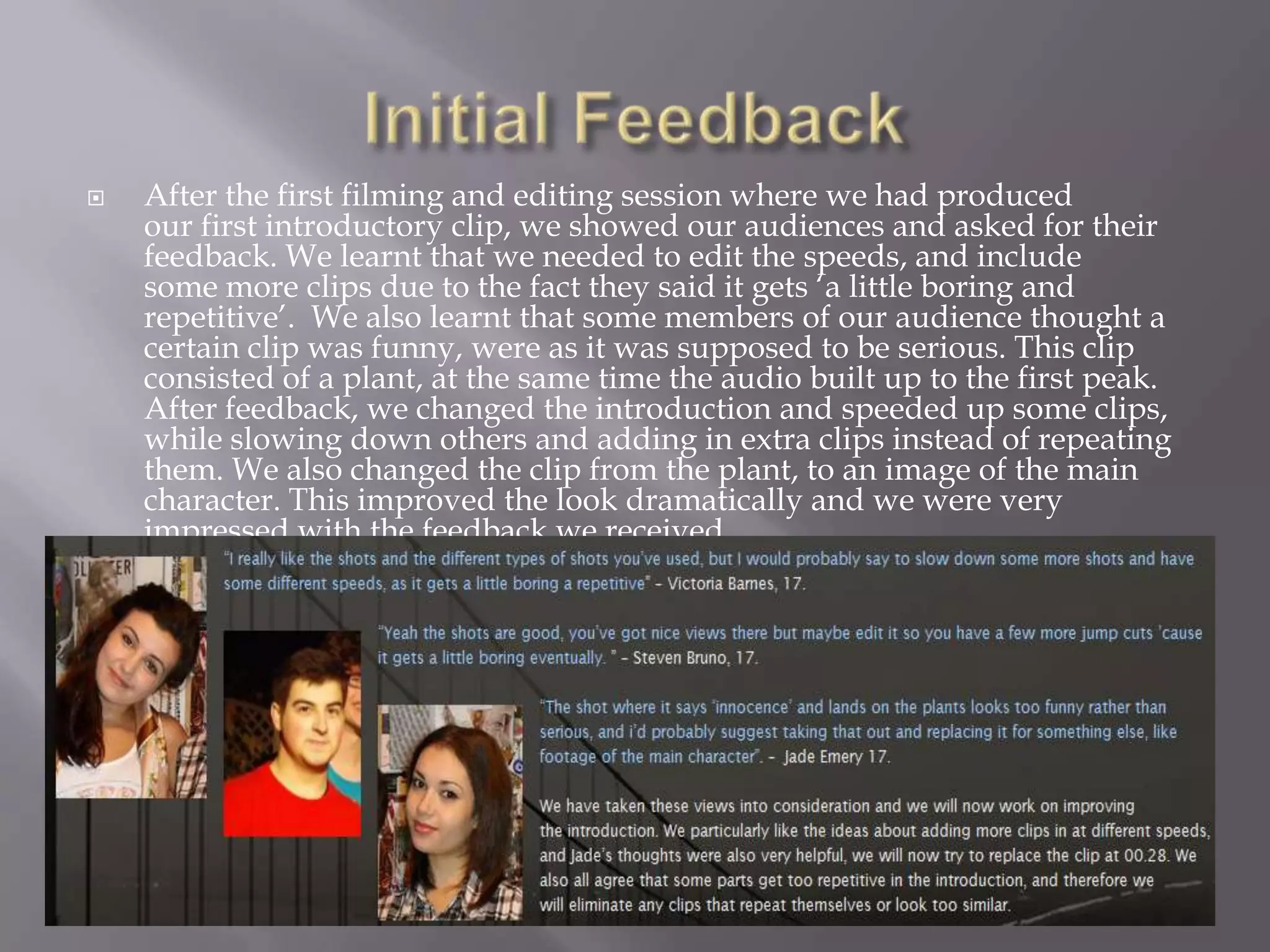 Audience feedback presentation | PPTX