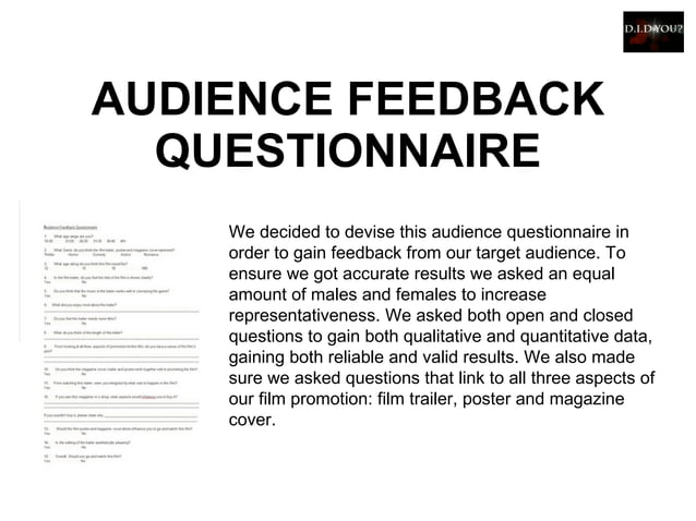 Audience feedback questionnaire | PPT