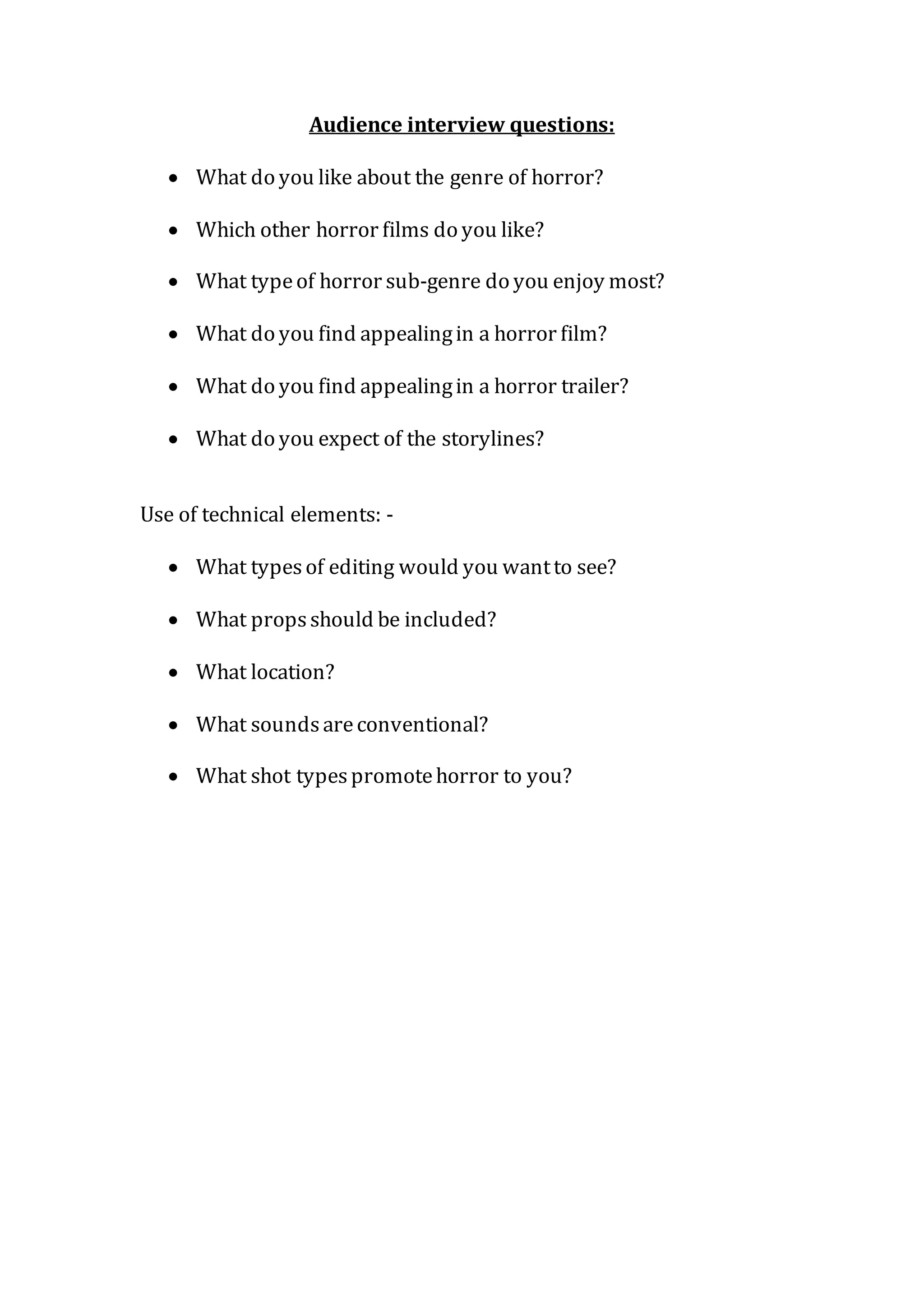 Audience interview questions | PDF
