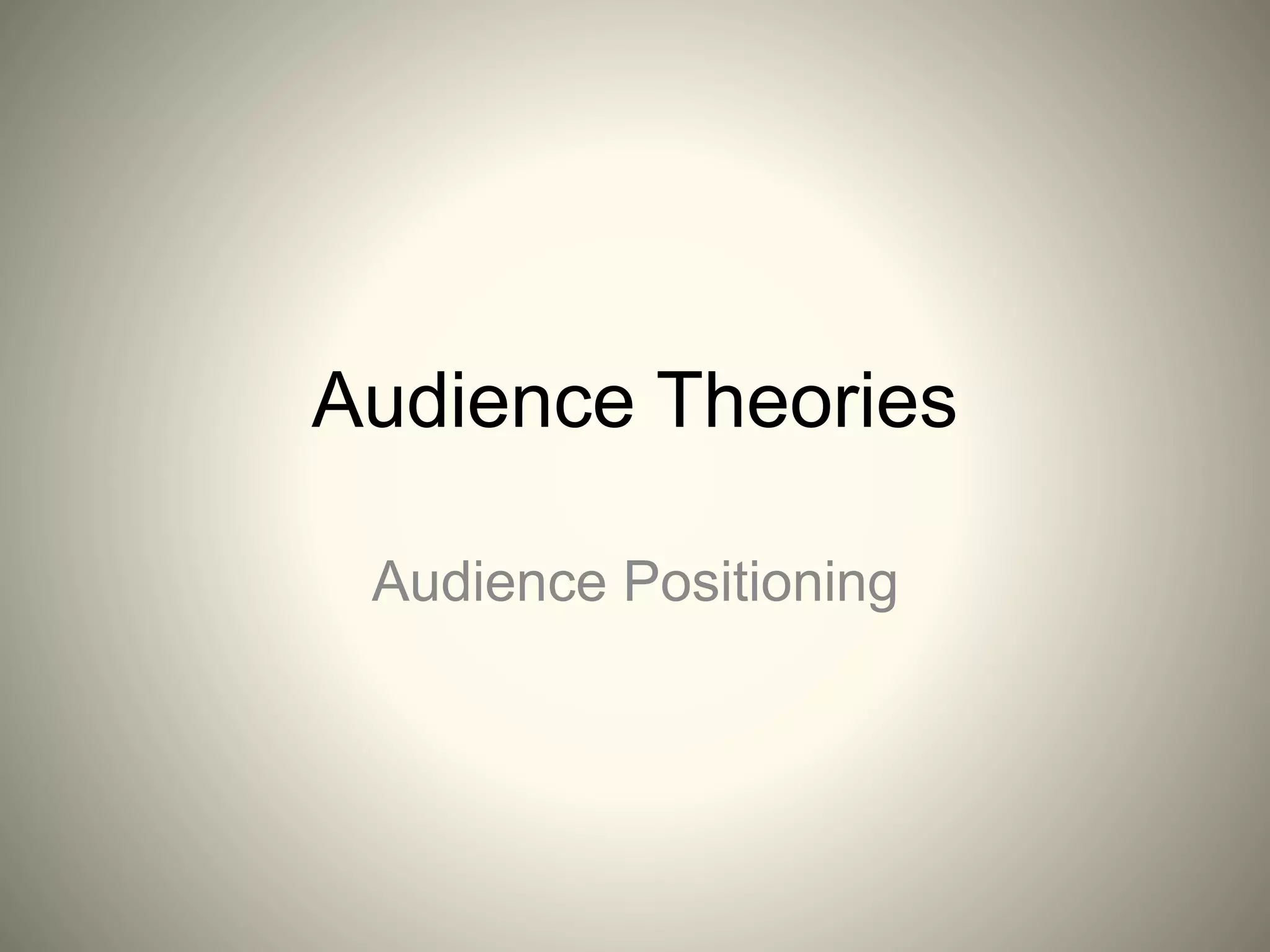 Audience positioning | PPT